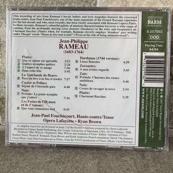 no brand | Media | New Jeanphilippe Rameau Operatic Arias Cd 207 | Poshmark